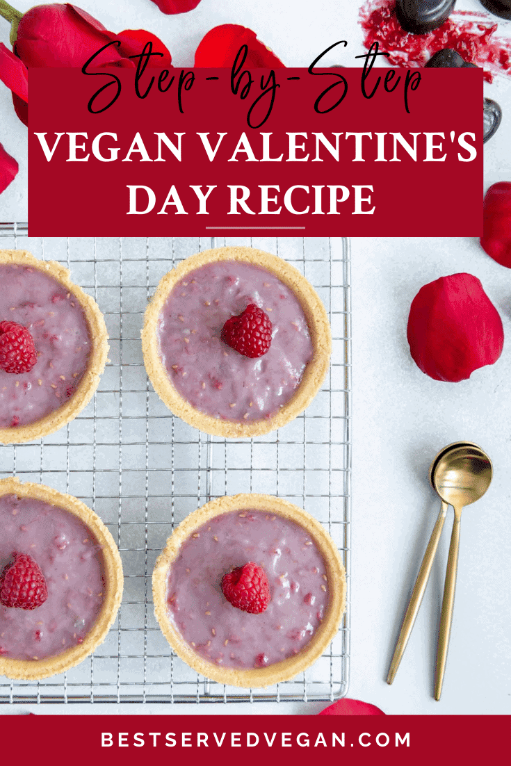 Vegan Valentine's Day Tart - Raspberry Custard Tart - Best Served Vegan
