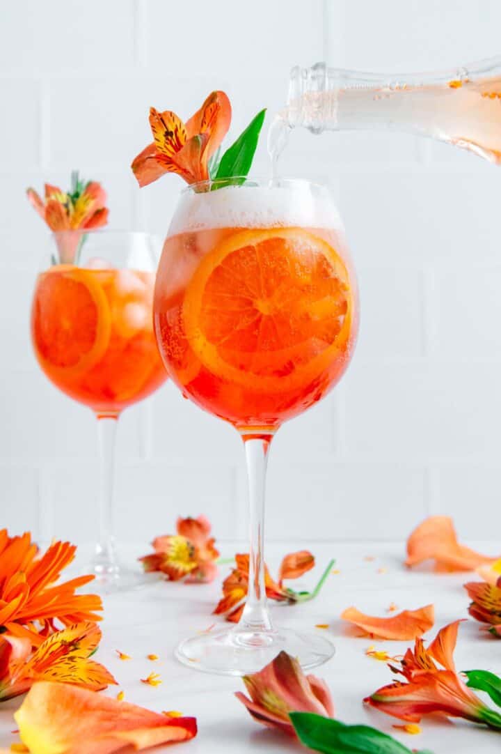 Sparkling Rosé Aperol Spritz - Best Served Vegan