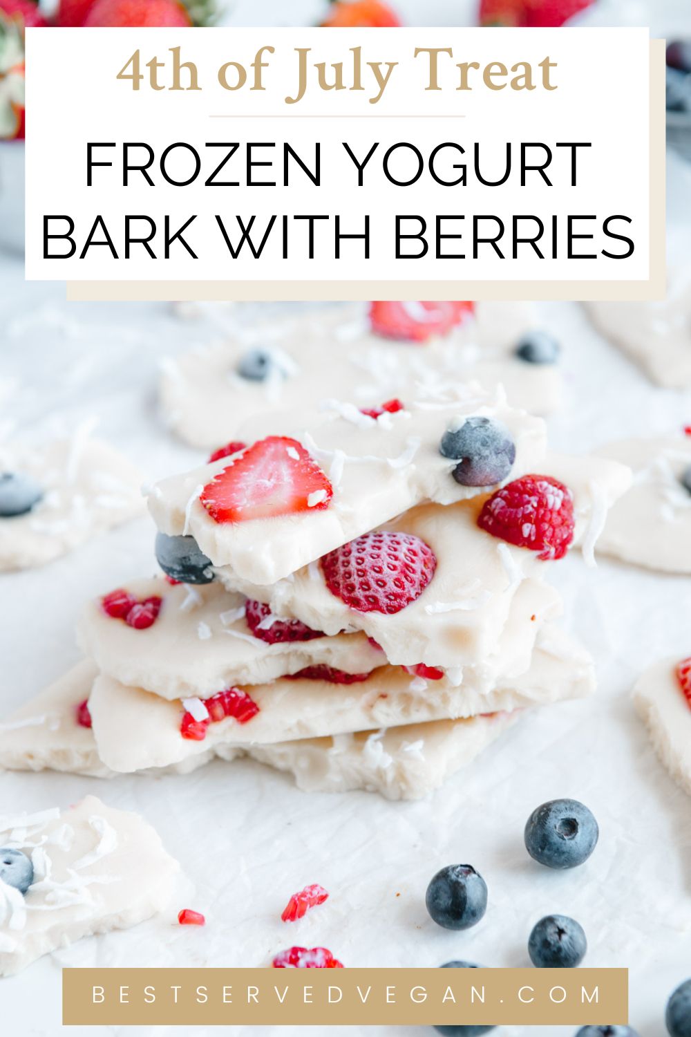 Vegan Frozen Yogurt Bark with Berries - Best Served Vegan